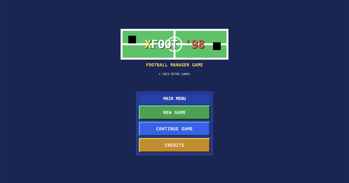 XFoot - Retro Football Manager Game Inspired by Elifoot98